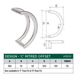 Entrance Handles "C" Mitre Offset - Scope Distributors