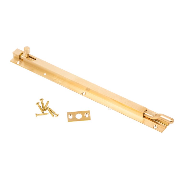 Necked Barrel Bolt Heavy Duty Brass Shoot With Screws Satin Brass ...
